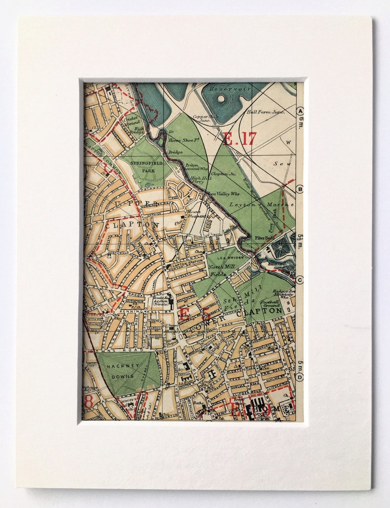 1920s VINTAGE LONDON MAP North London Clapton Hackney - Etsy