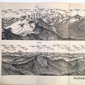 PIZ LANGUARD PANORAMA, Livigno Alps Mountains, Switzerland, 1911 ...