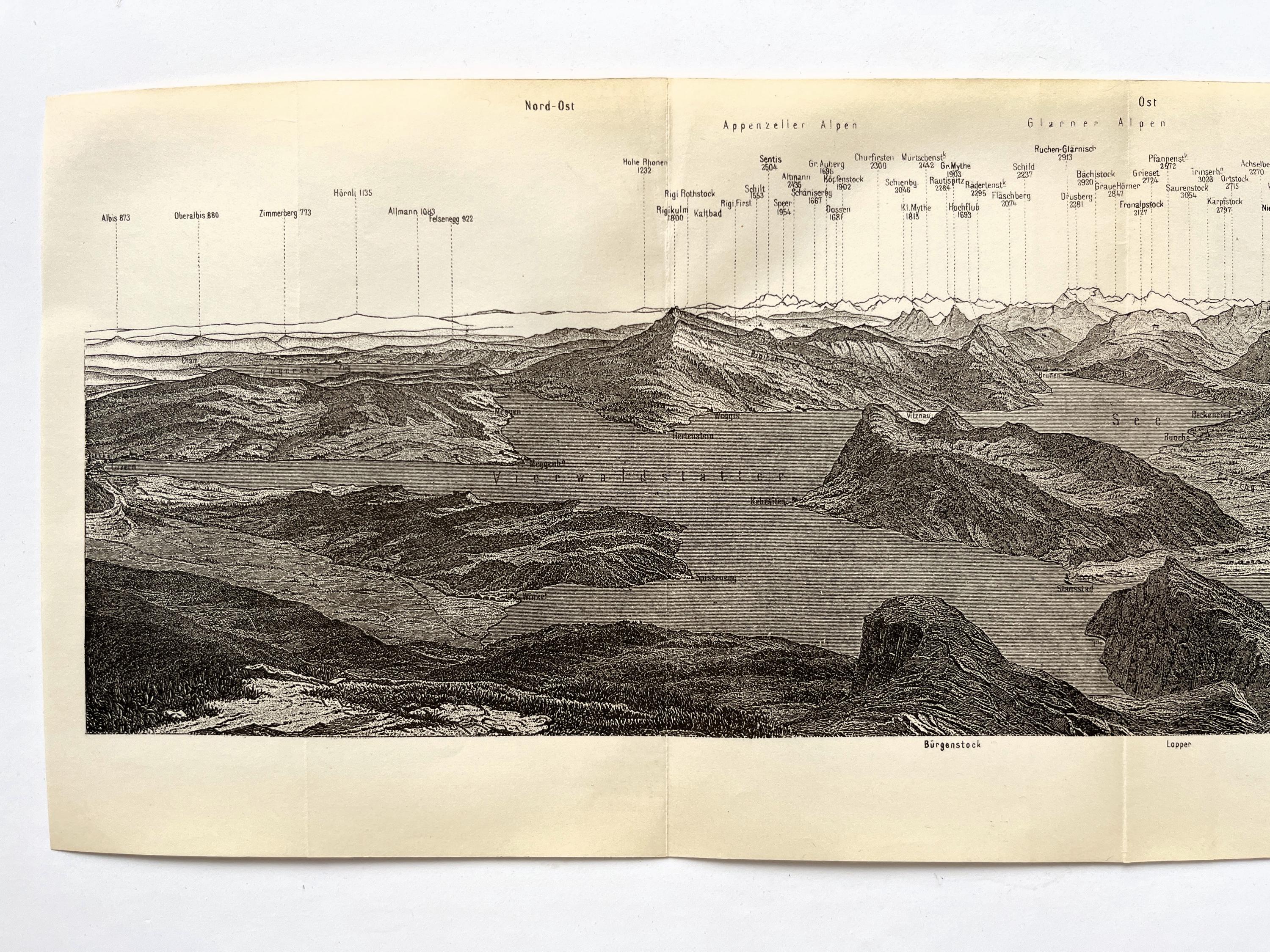 PILATUS PANORAMA, Uri & Emmental Alps Mountains, Switzerland, 1911 ...