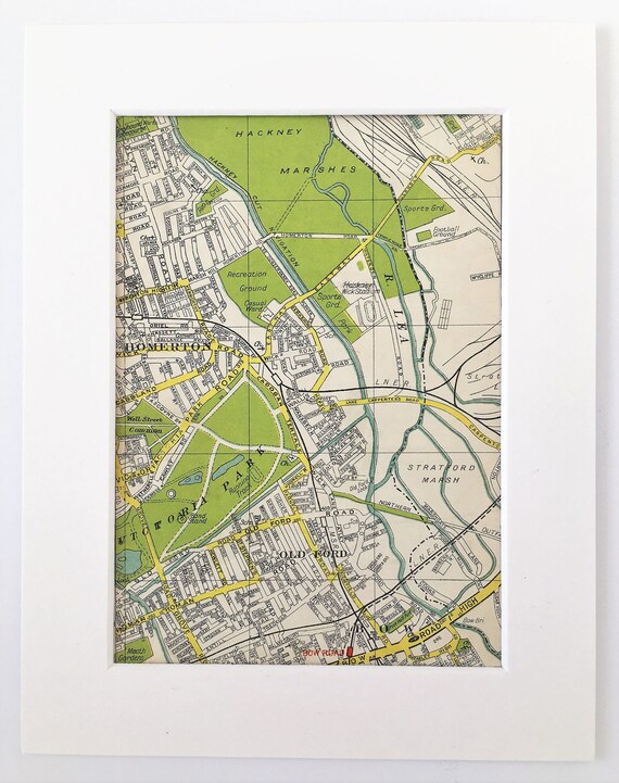 1940s VINTAGE LONDON MAP North East London Hackney Marshes - Etsy