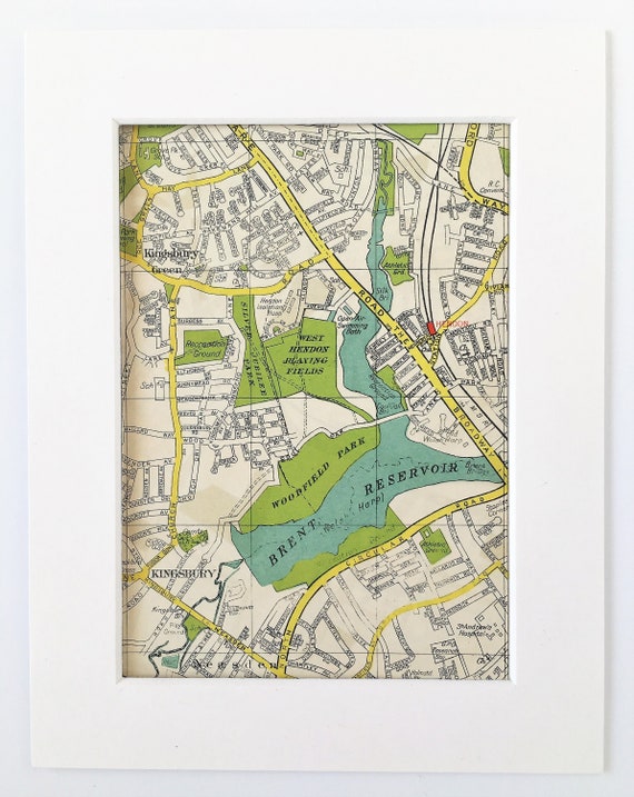 1940s VINTAGE LONDON MAP North West London Kingsbury Green - Etsy