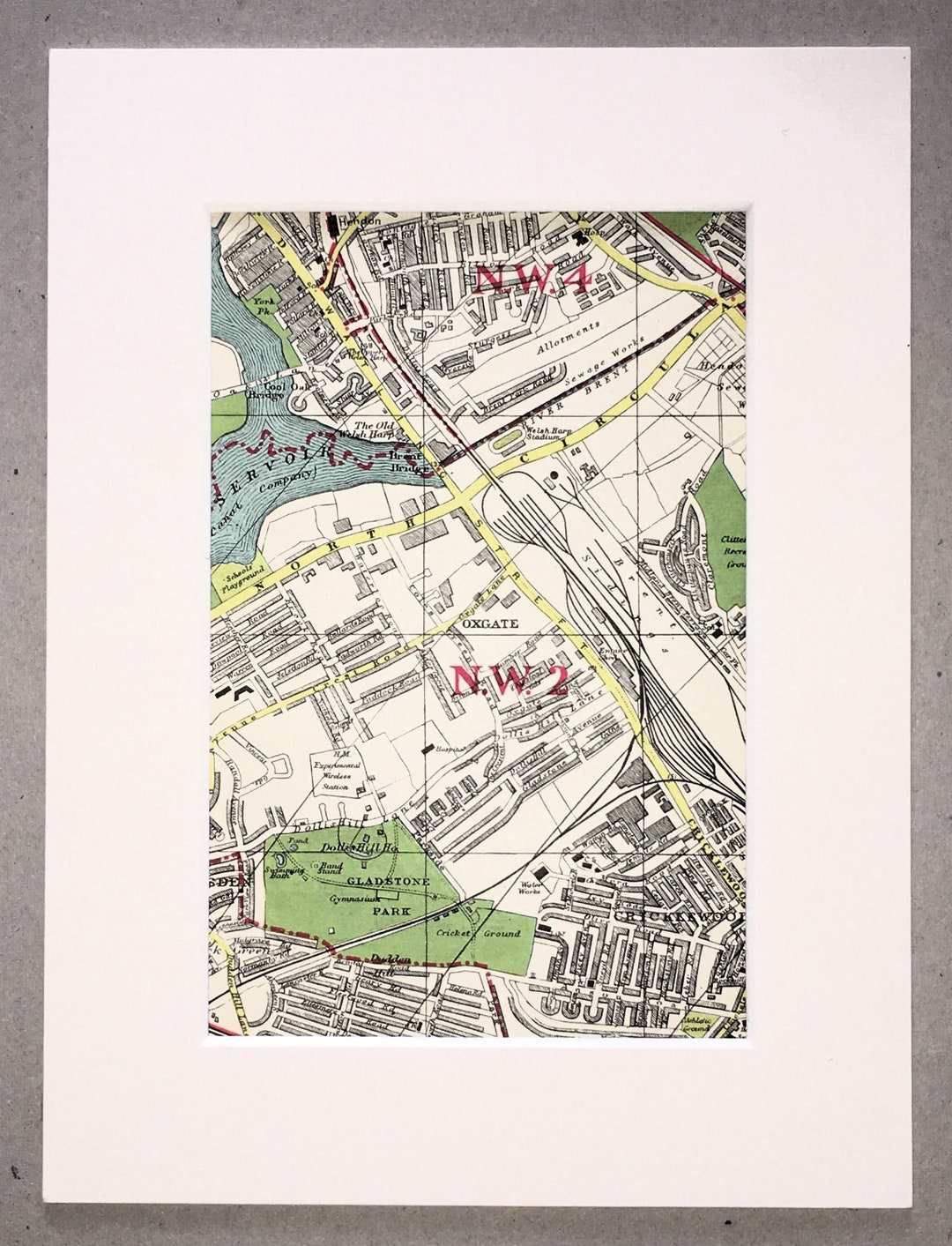 C. 1940 VINTAGE LONDON MAP North West London Neasden - Etsy