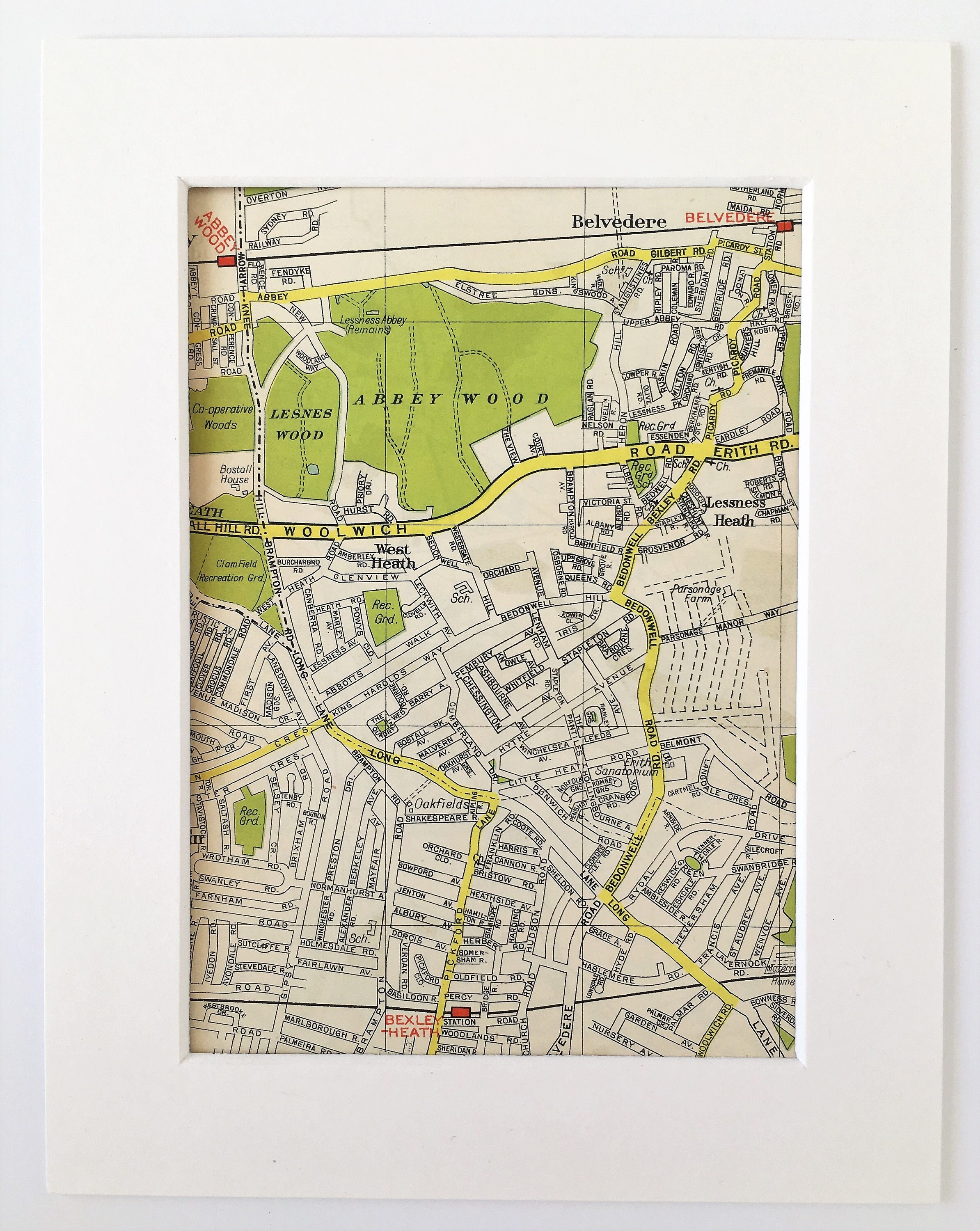 1940s VINTAGE LONDON MAP South East London Bexleyheath - Etsy