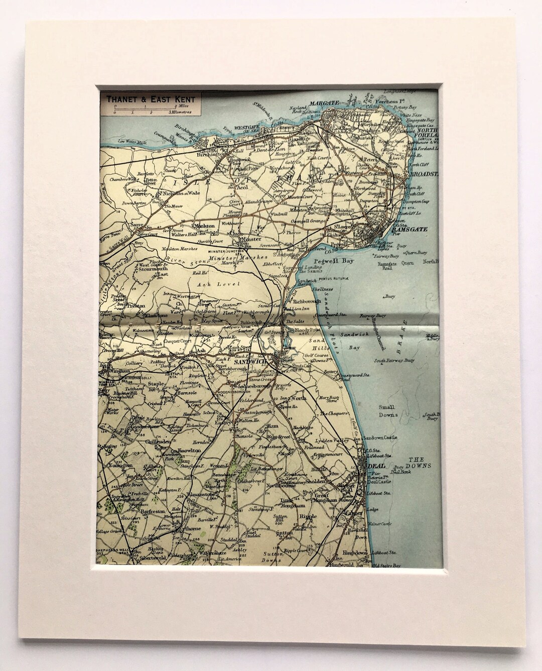 THANET & EAST KENT, 1930 Vintage Map, Matted/ Mounted for Framing - Etsy
