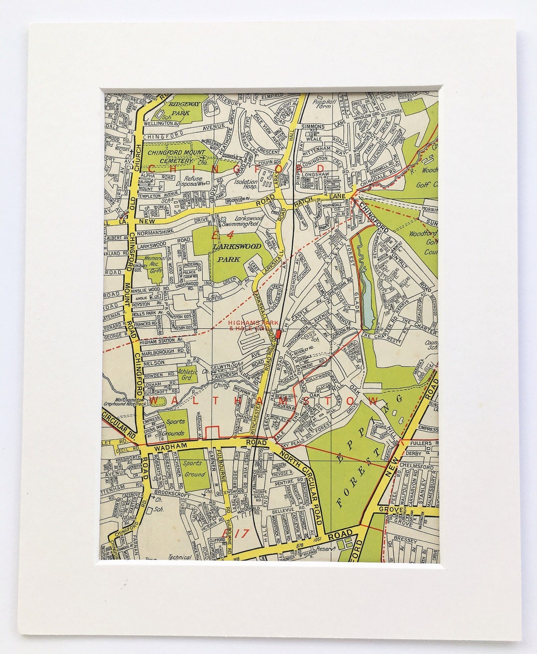C. 1960 VINTAGE LONDON MAP North London Chingford Mount - Etsy UK