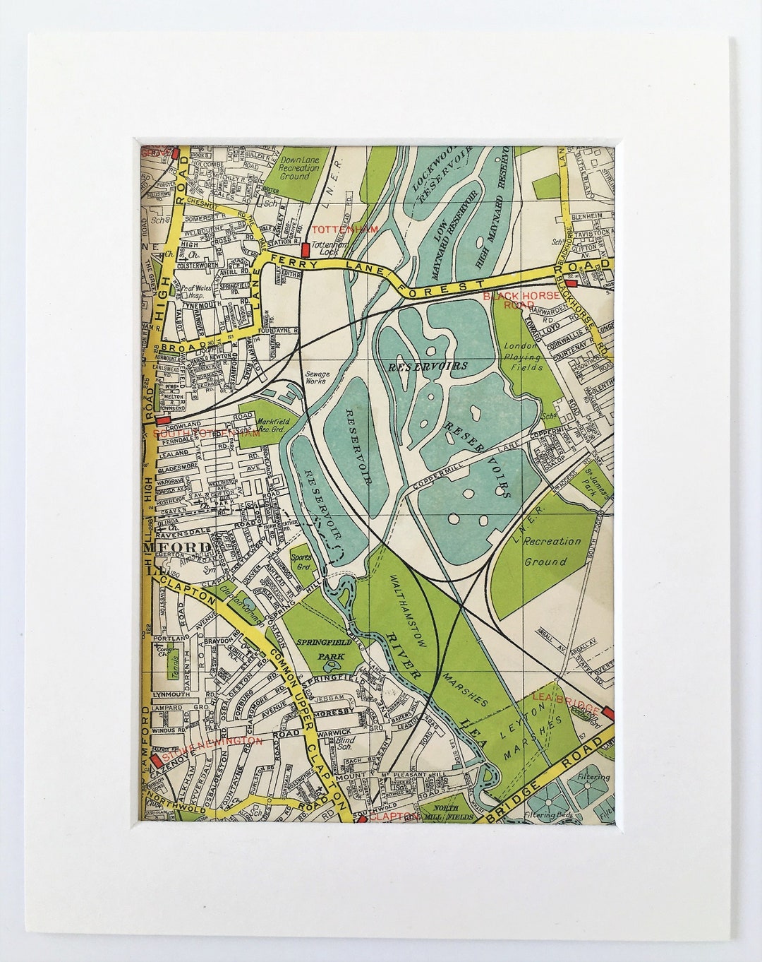 1940s VINTAGE LONDON MAP North London Tottenham Stamford - Etsy