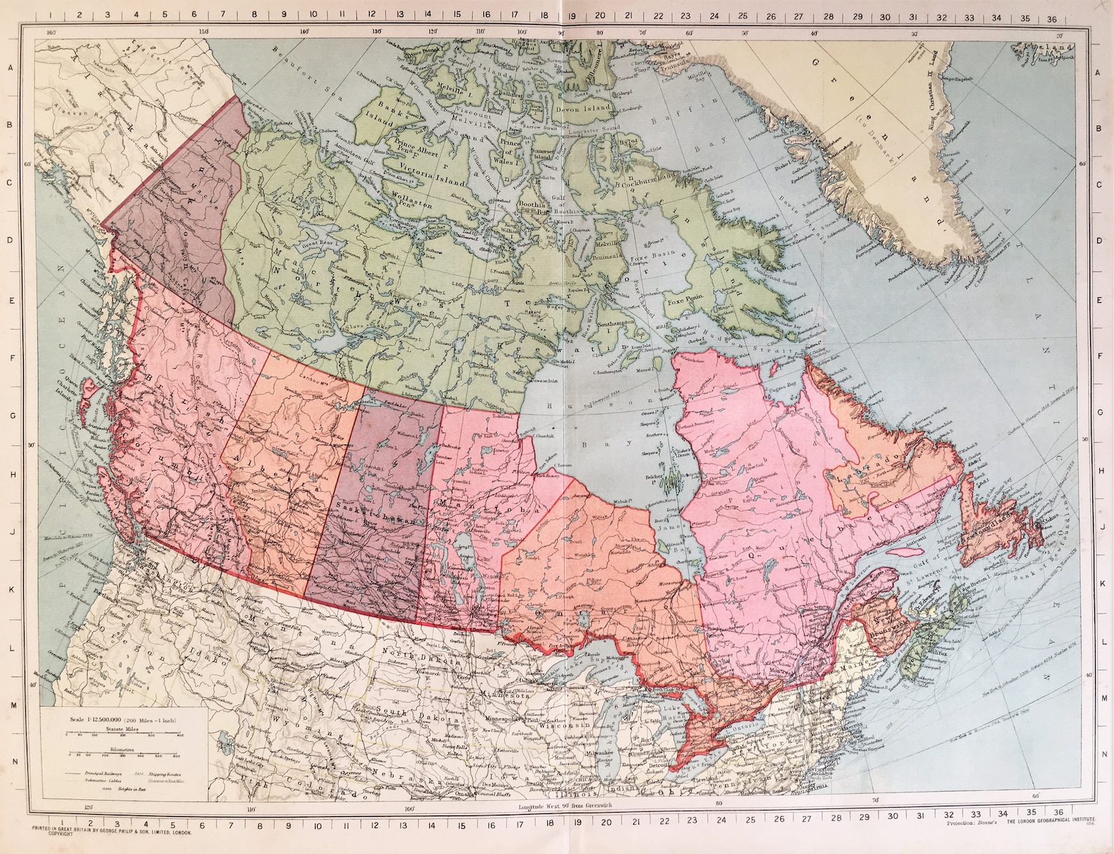 1945 Vintage Wartime Map : Canada Philips. Lovely Pastel - Etsy