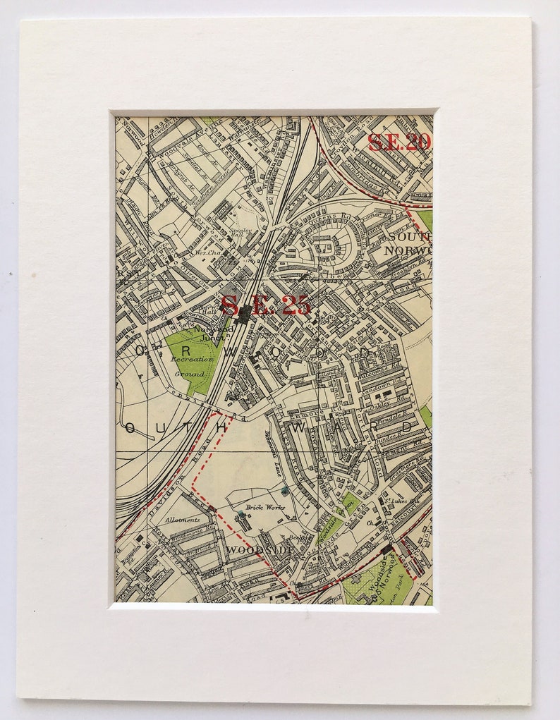 1930s VINTAGE LONDON MAP South East London Thornton Heath - Etsy
