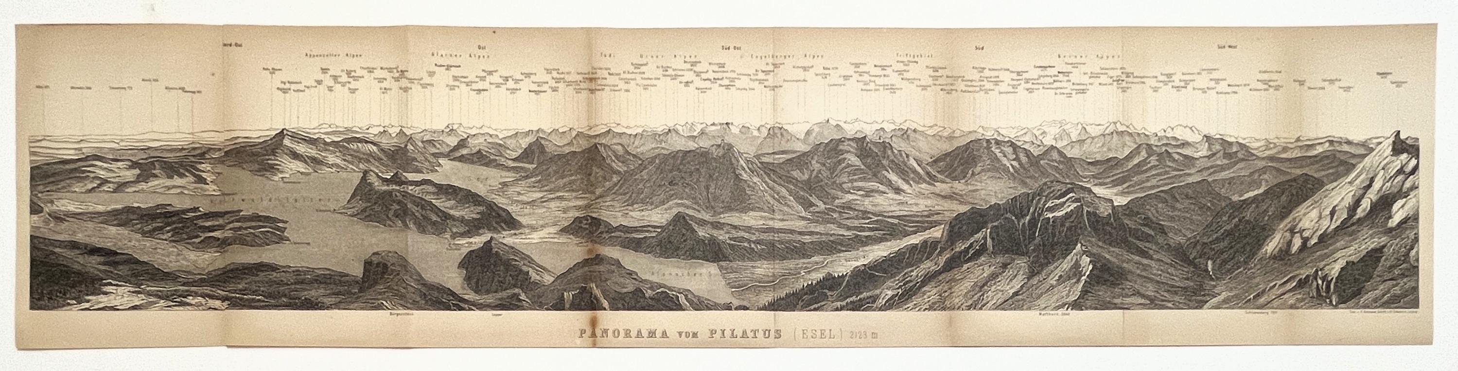 PILATUS PANORAMA, Uri & Emmental Alps Mountains, Switzerland, C. 1910 ...