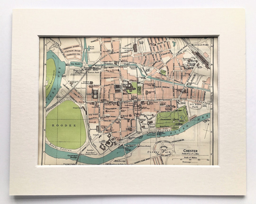 CHESTER 1930 VINTAGE MAP, Matted/ Mounted for Framing - Etsy