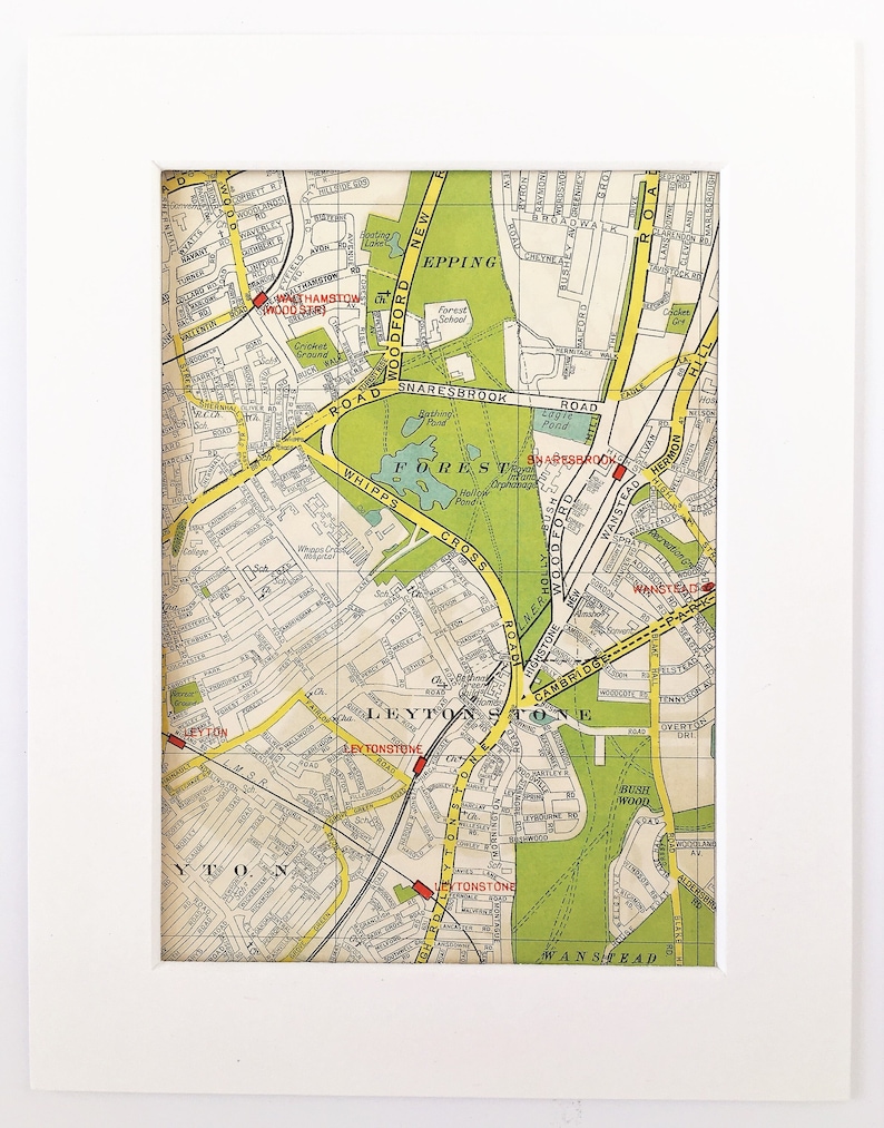 1940s VINTAGE LONDON MAP North East London Walthamstow - Etsy