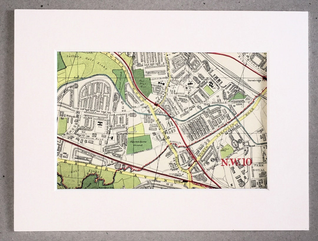 C. 1940 VINTAGE LONDON MAP North West London Wembley - Etsy