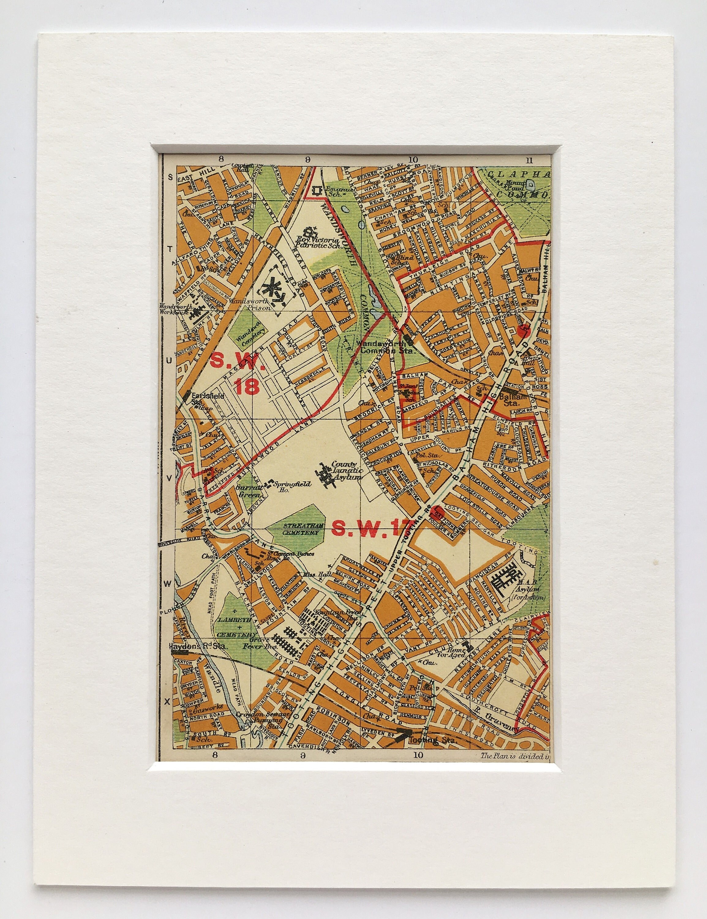 1920s VINTAGE LONDON MAP South London Wandsworth Balham - Etsy UK