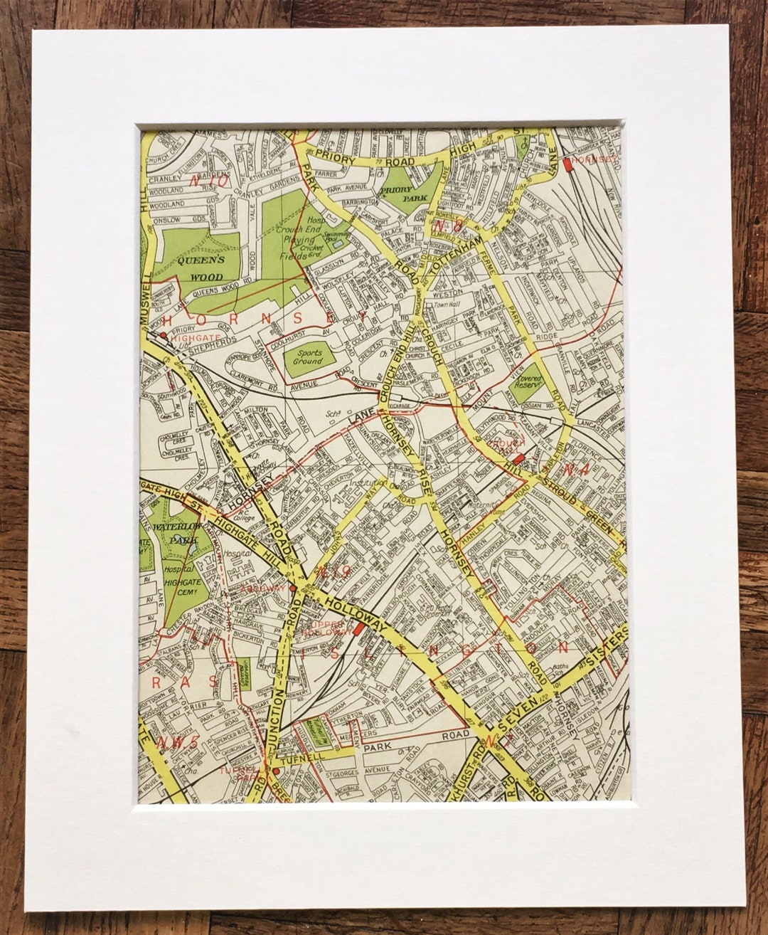 C. 1960 VINTAGE LONDON MAP, North East London, Tufnell Park, Hornsey ...