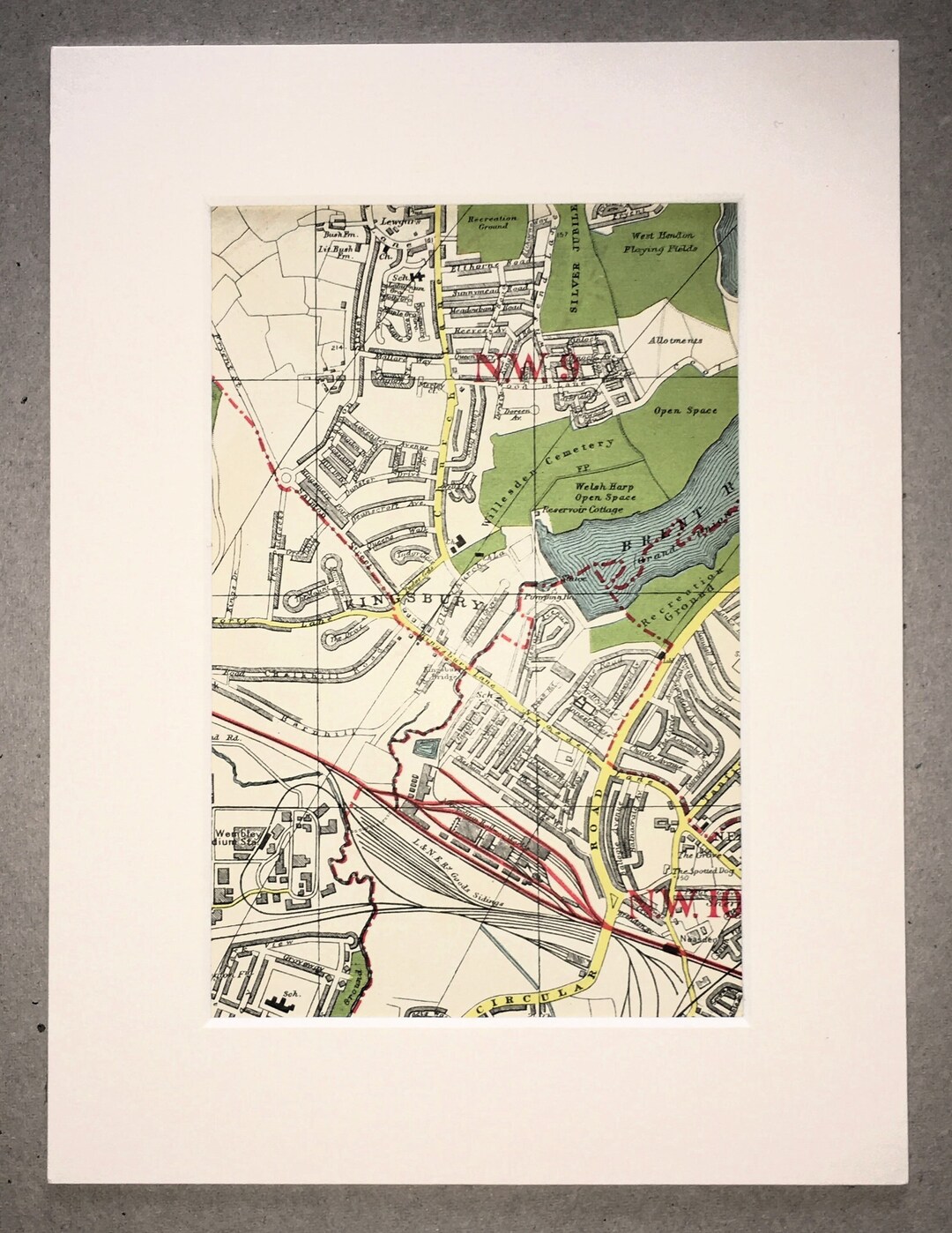 C. 1940 VINTAGE LONDON MAP North West London Kingsbury - Etsy