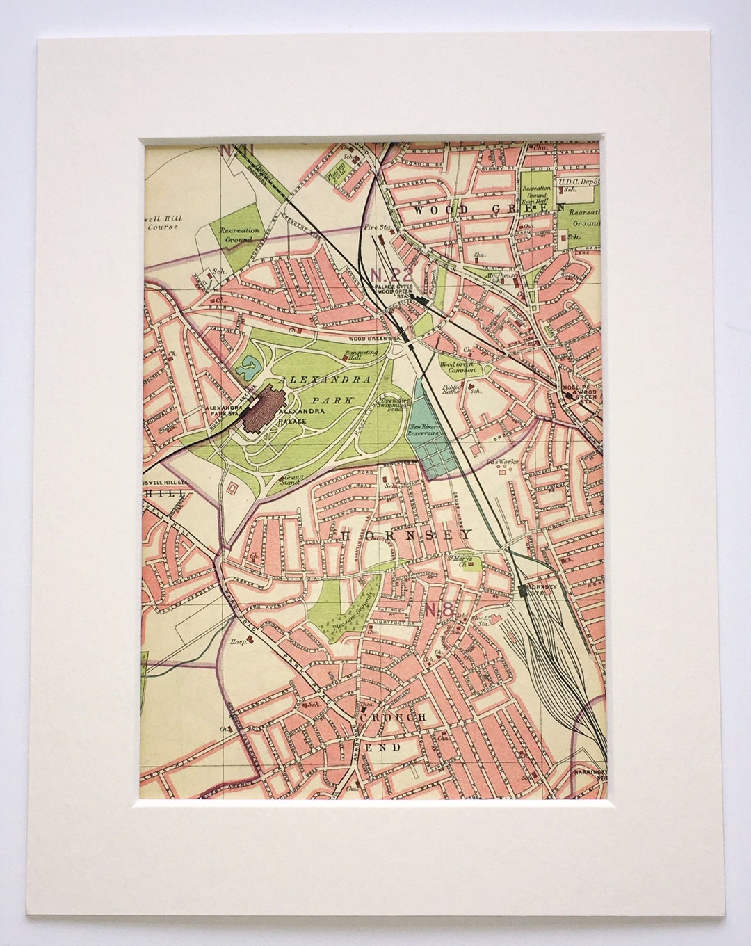 1925 Antique LONDON Map Hornsey Crouch End Muswell Hill - Etsy