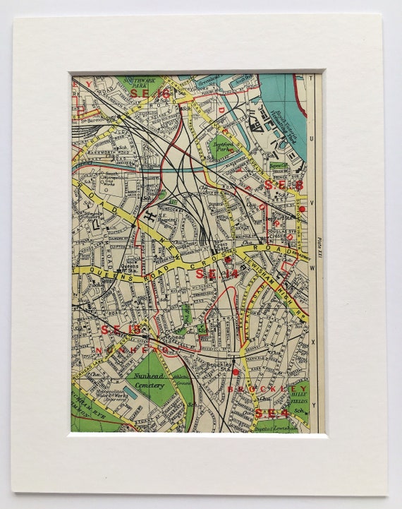 1930s VINTAGE LONDON MAP South London Deptford Brockley - Etsy