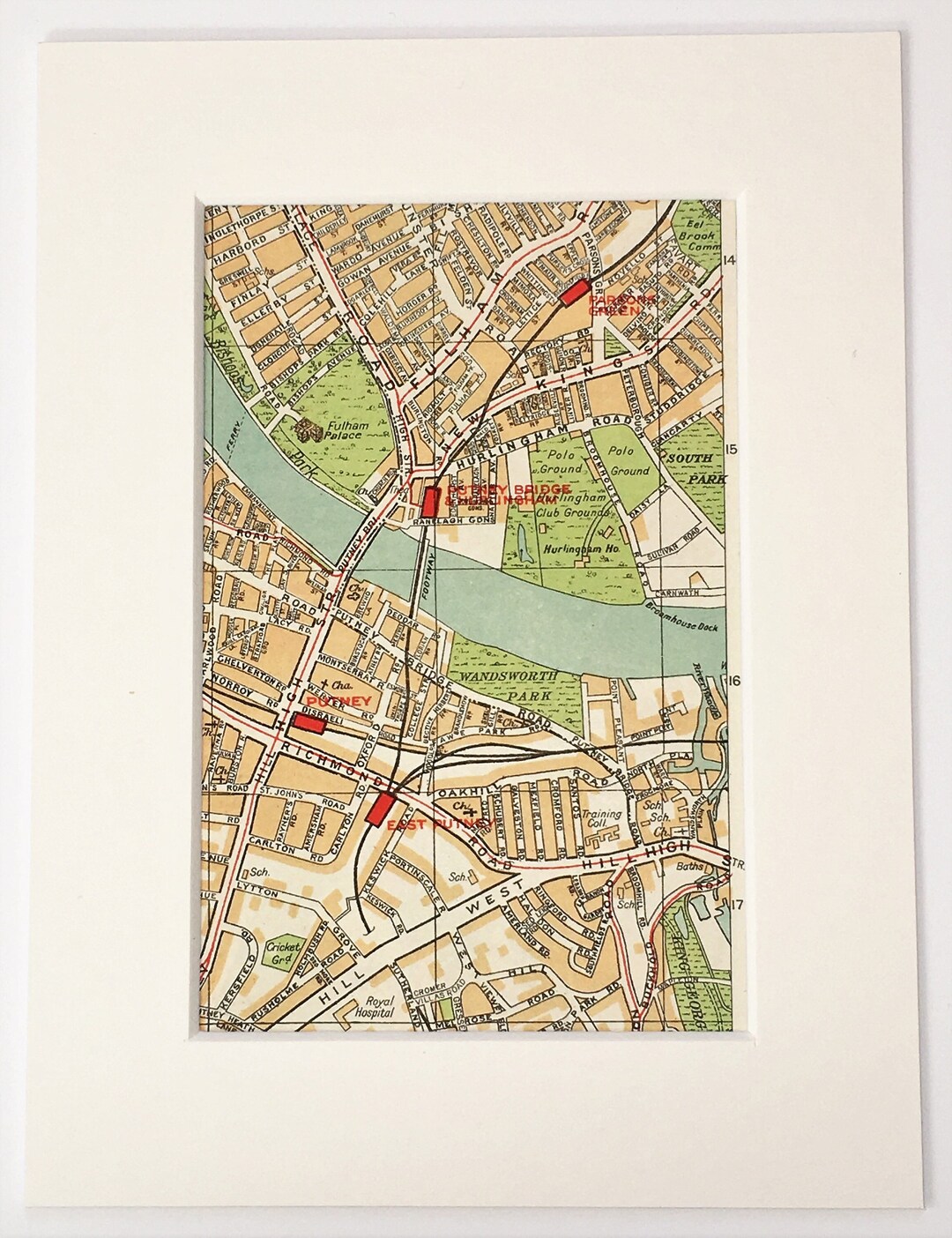 1930s VINTAGE LONDON MAP South London Fulham Putney - Etsy UK