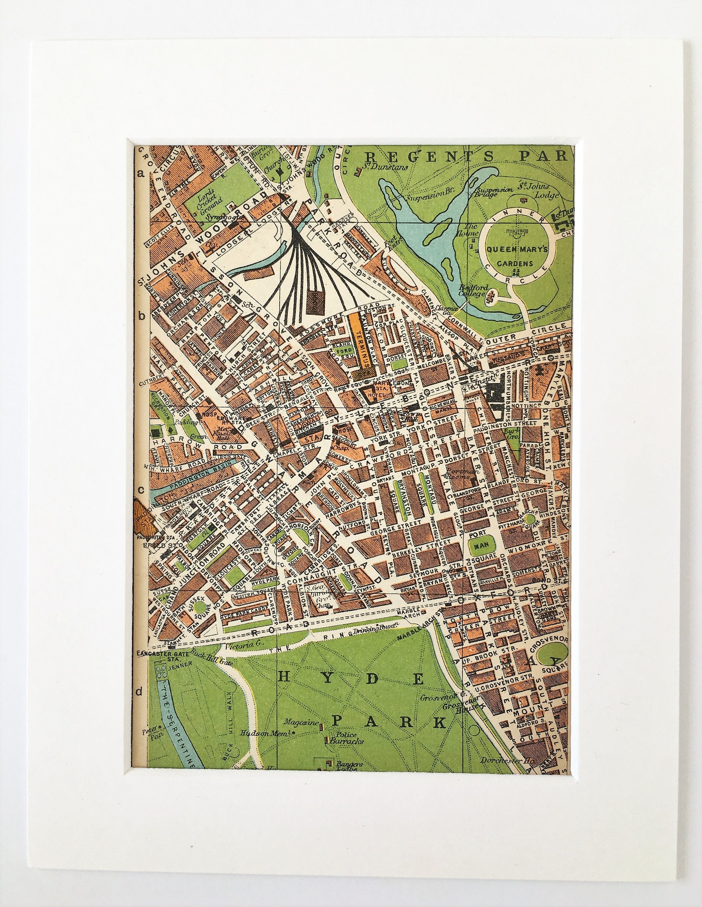 1930s VINTAGE LONDON MAP Central London Regent's Park - Etsy