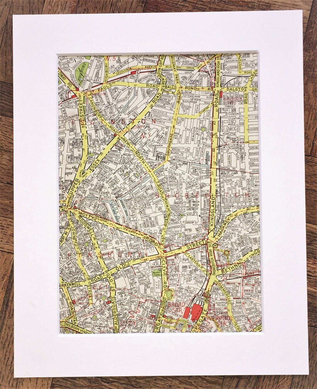 C. 1960 VINTAGE LONDON MAP, North London, Highbury, Islington, Norbury ...