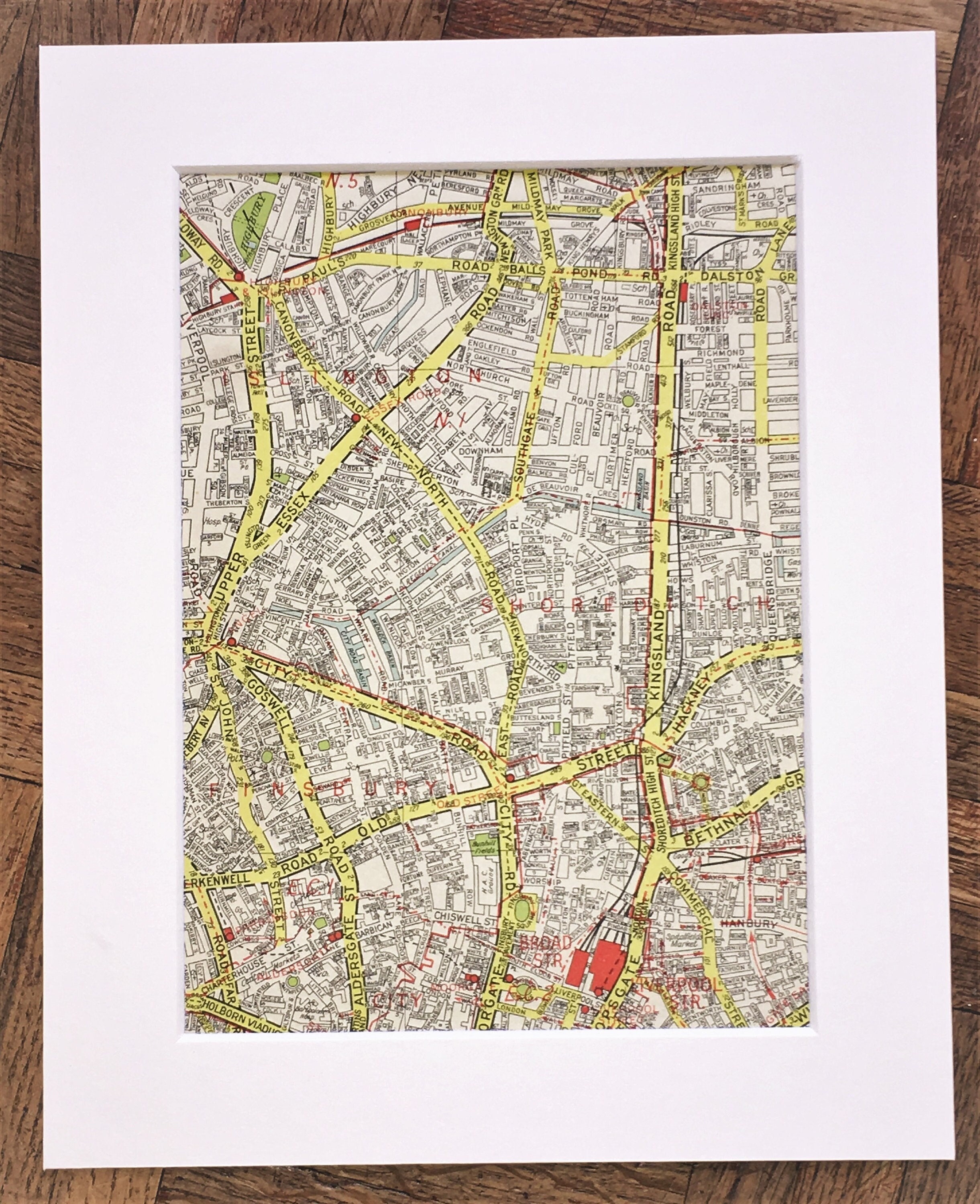 C. 1960 VINTAGE LONDON MAP, North London, Highbury, Islington, Norbury ...