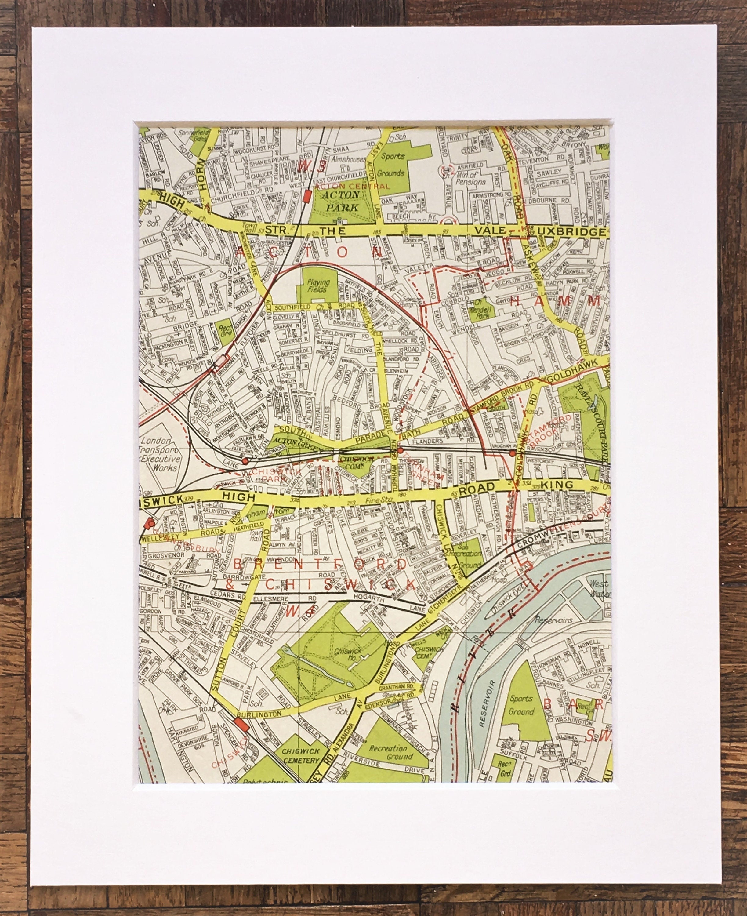 C. 1960 VINTAGE LONDON MAP West London Acton Chiswick - Etsy