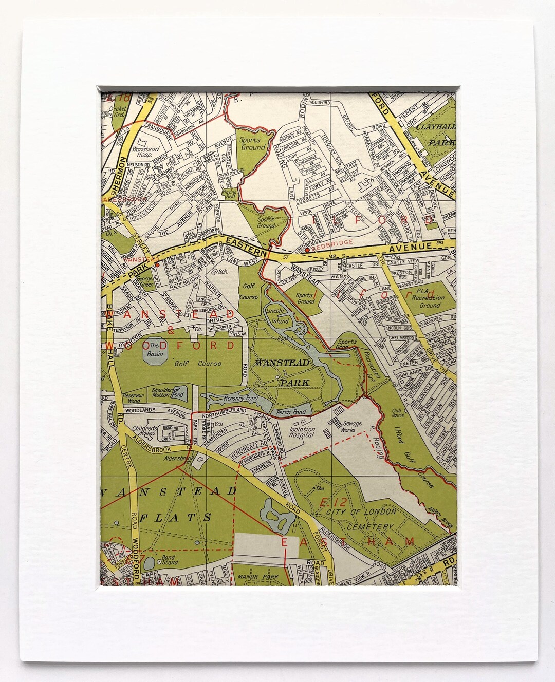 C. 1960 VINTAGE LONDON MAP, North East London, Wanstead Flats ...