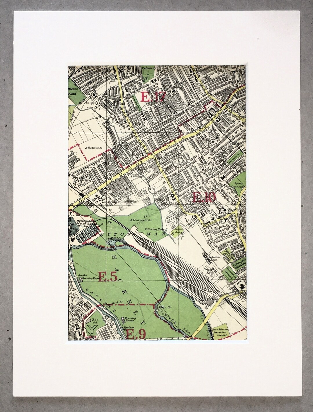 C. 1940 VINTAGE LONDON MAP North East London Walthamstow - Etsy