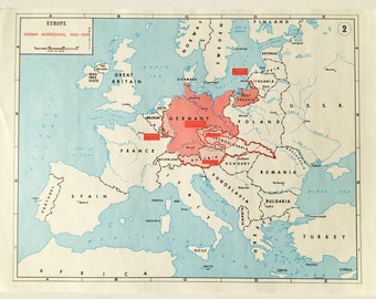 1936 World Map - Etsy