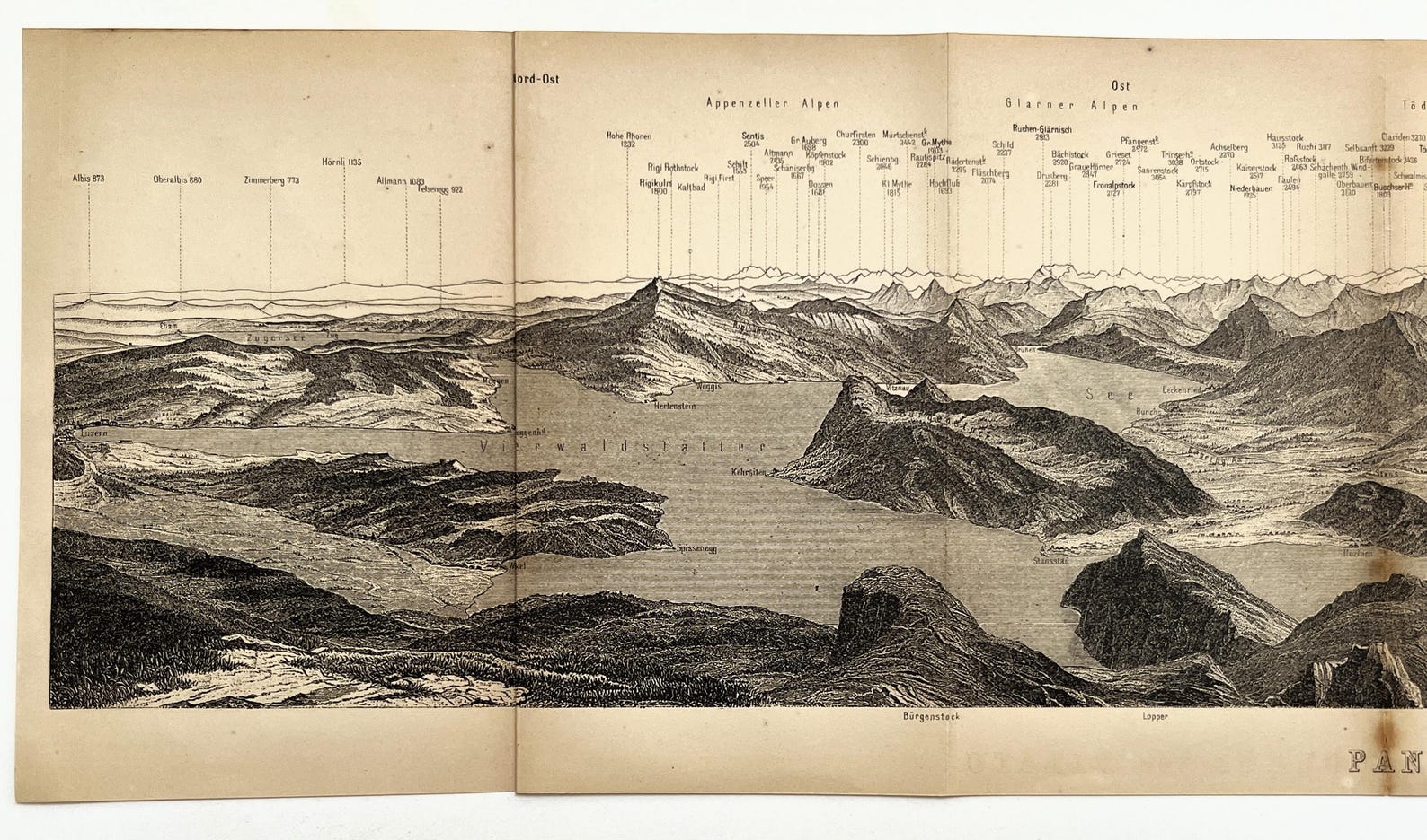 PILATUS PANORAMA, Uri & Emmental Alps Mountains, Switzerland, C. 1910 ...