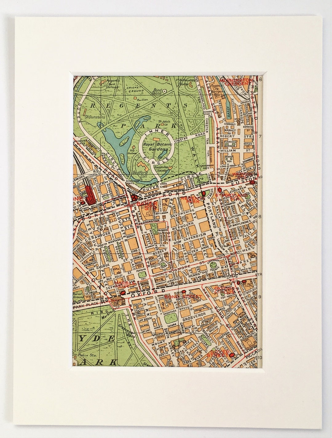 1930s VINTAGE LONDON MAP West London Regents Park Mayfair - Etsy UK