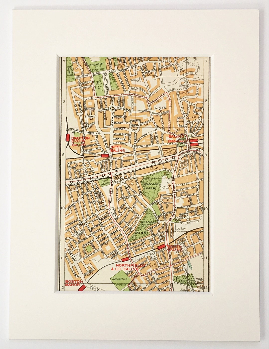 1930s VINTAGE LONDON MAP West London Ealing geographia - Etsy UK