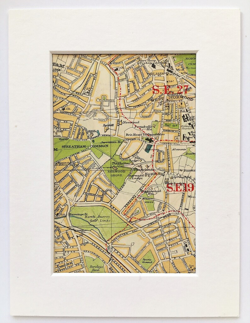 1930s VINTAGE LONDON MAP South East London Streatham West - Etsy