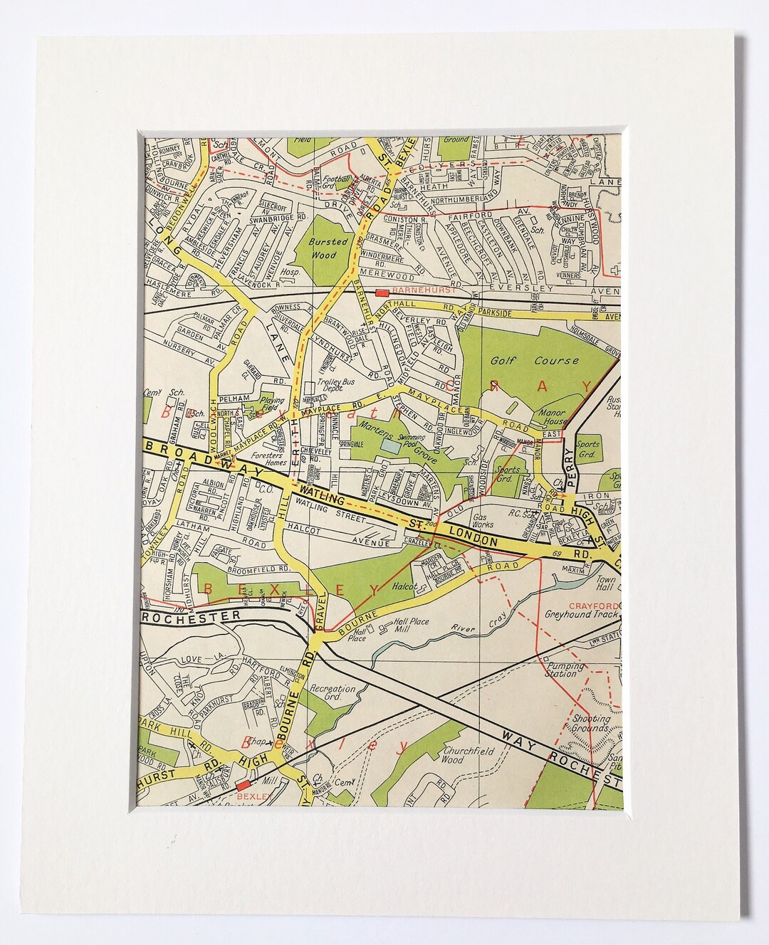 C. 1960 VINTAGE LONDON MAP South East London Bexley - Etsy