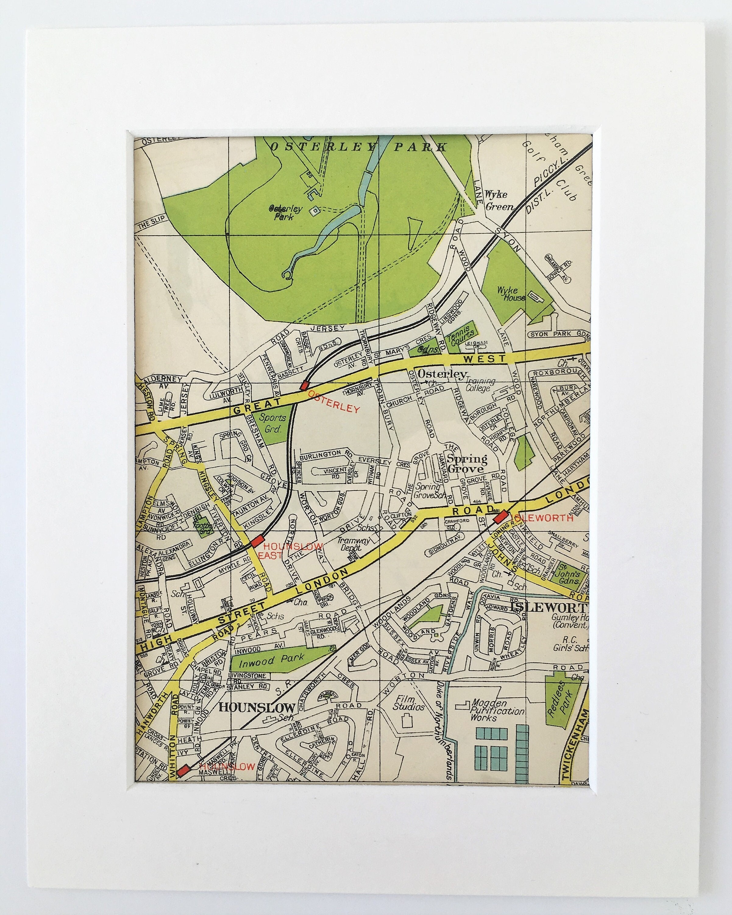 1940s VINTAGE LONDON MAP South West London Osterley Park - Etsy