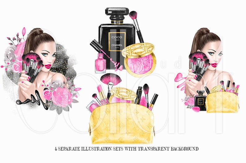 Makeup Clip Art Cosmetics Clipart Fashion Clip Art Makeup | Etsy