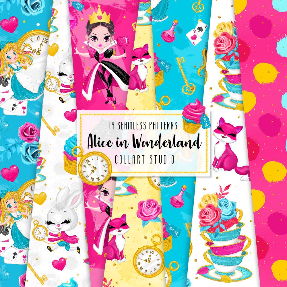 Craft Supplies & Tools Scrapbooking 20 Alice Digital Paper Alice Paper ...