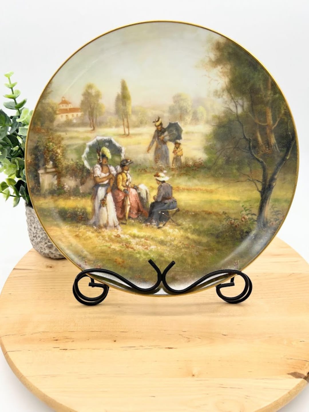 Vintage German Hand Painted Porcelain Plate With 24K "dullgold" Trim - Etsy
