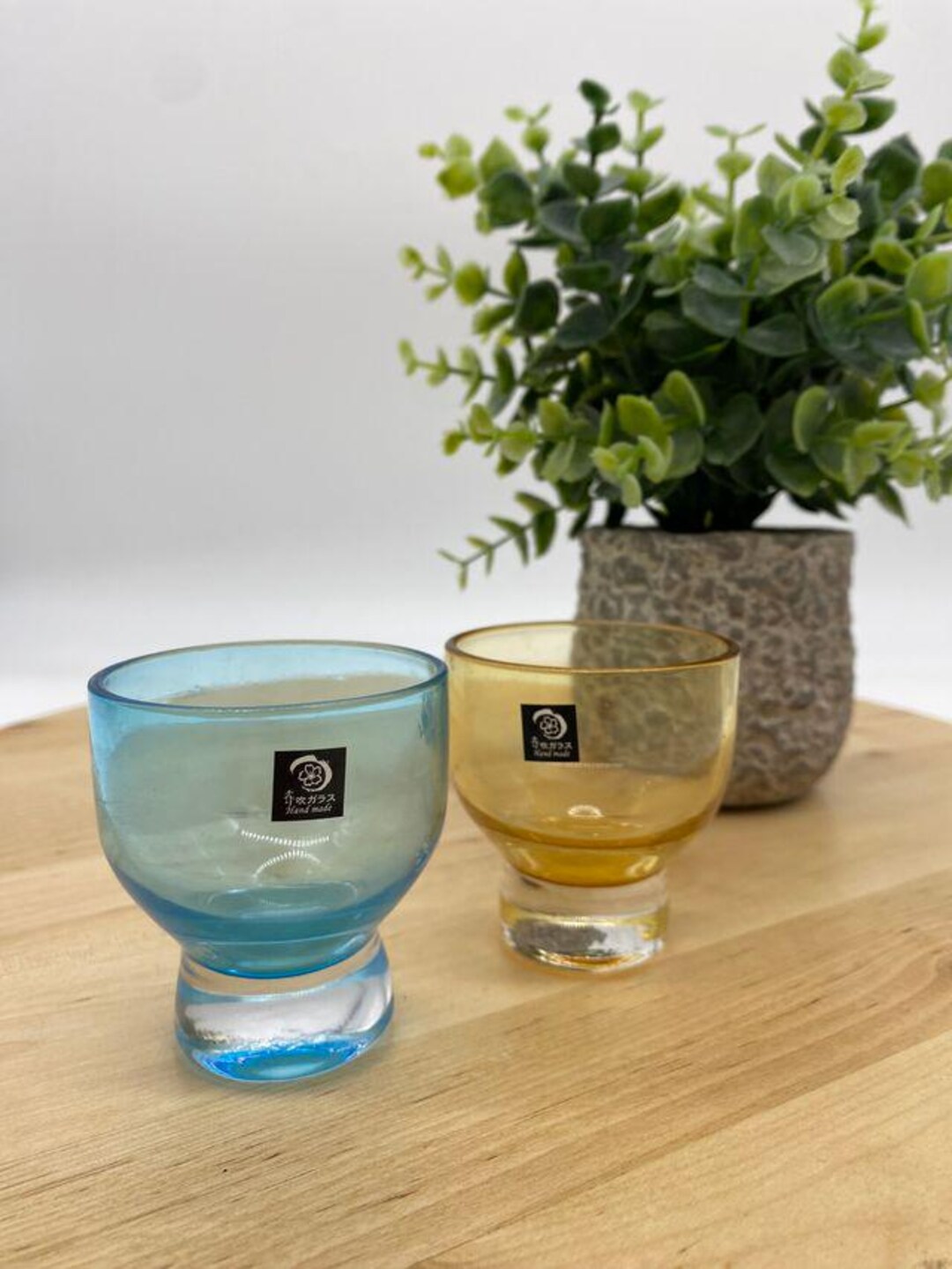 Vintage Handmade Colorful Sake Glasses Set of 2 - Etsy