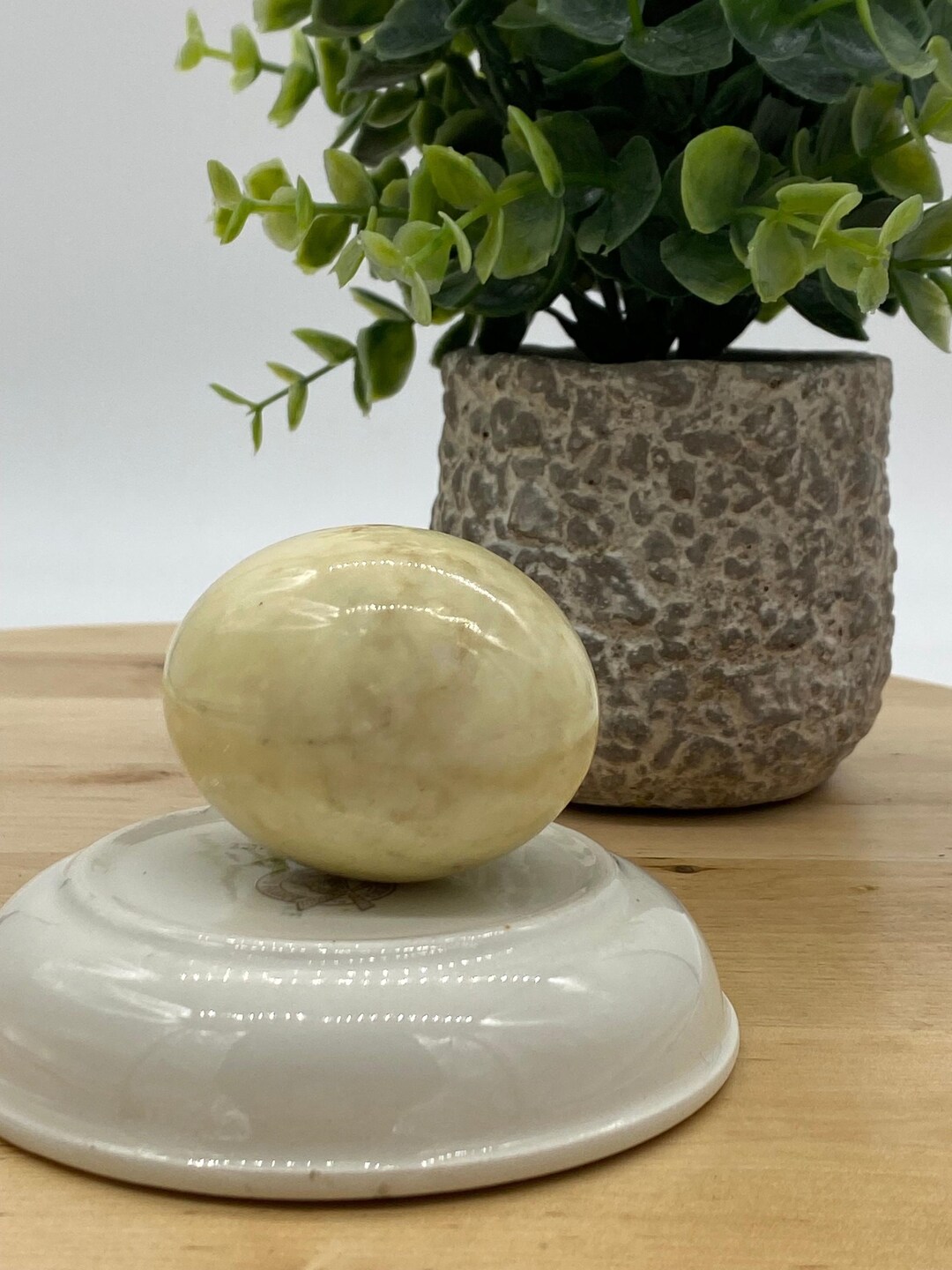Semi Precious Stone Egg Vintage Decor - Etsy