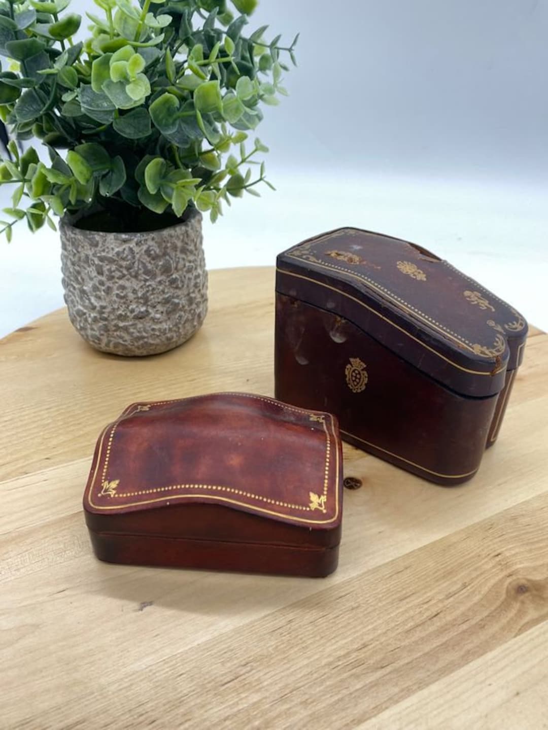 Vintage 1950's Leather Miniature Bible Boxes Made in Italy - Etsy