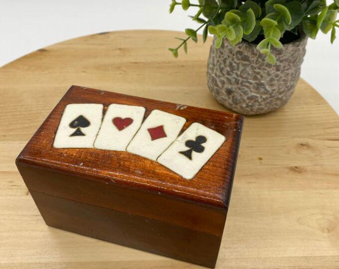 Polished Playing Card Box With Motif and Velvet Lining - Etsy