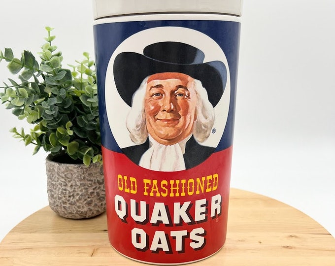 Vintage Ceramic Quaker Oats Canister 100th Anniversary 1970s Cookie Jar ...