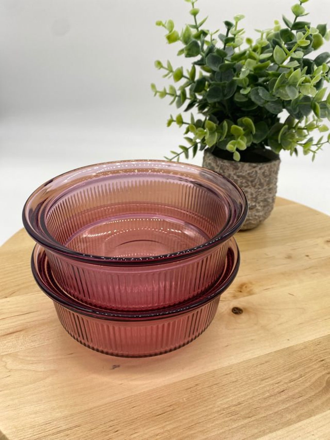 Vintage Pyrex Visions Corning Ware Cranberry Purple Set of Two Bowls - Etsy