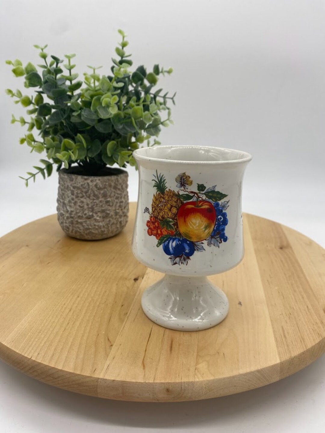 Vintage Small Vase/goblet With Fruit 1970s - Etsy