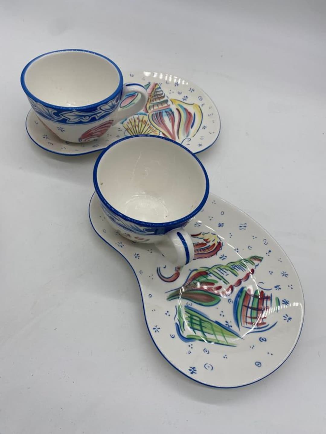 Coquille by Strata Group Teacup/mugs and Plates Set 1990's - Etsy