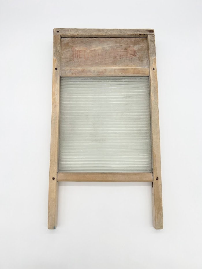 Vintage Primitive European Ribbed Glass Washboard - Etsy