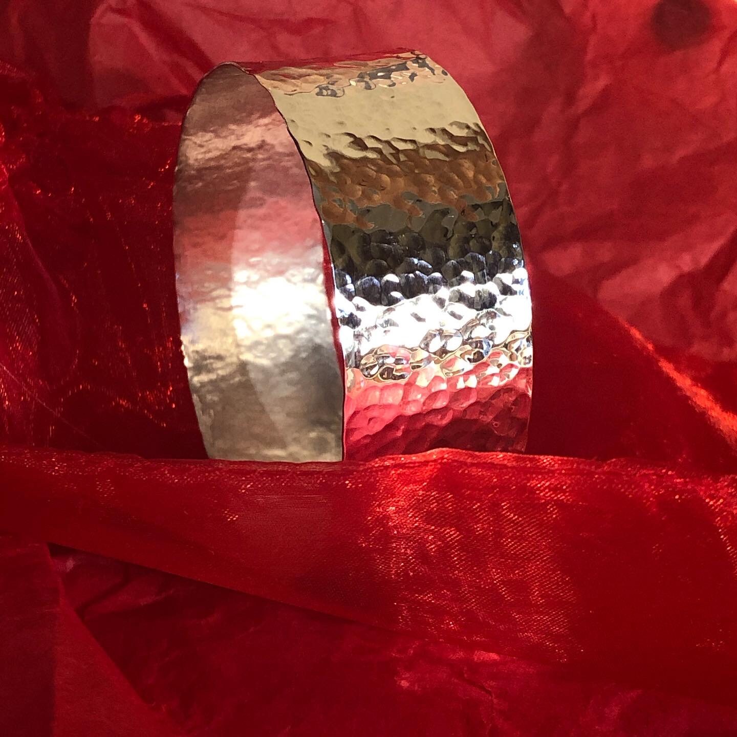 Solid Sterling Silver Hallmarked Wide 25 Mm Hammered Cuff - Etsy