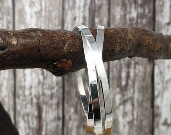 Solid 8mm Wide Sterling Silver Hallmarked Heavy-weight Bangle | Etsy