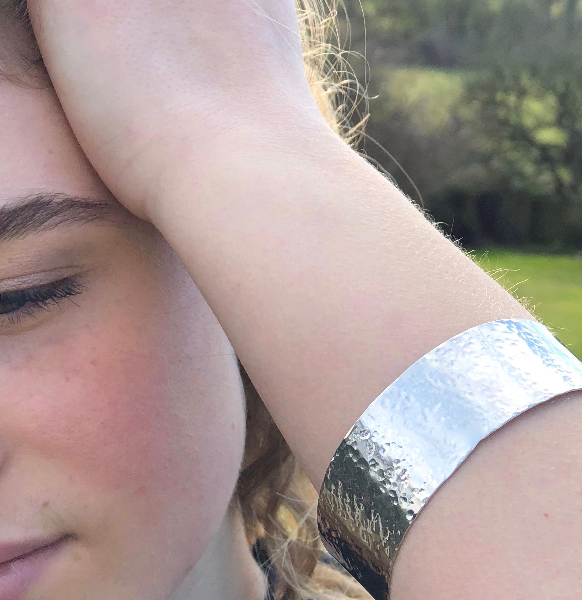 Solid Sterling Silver Hallmarked Wide 25 Mm Hammered Cuff - Etsy